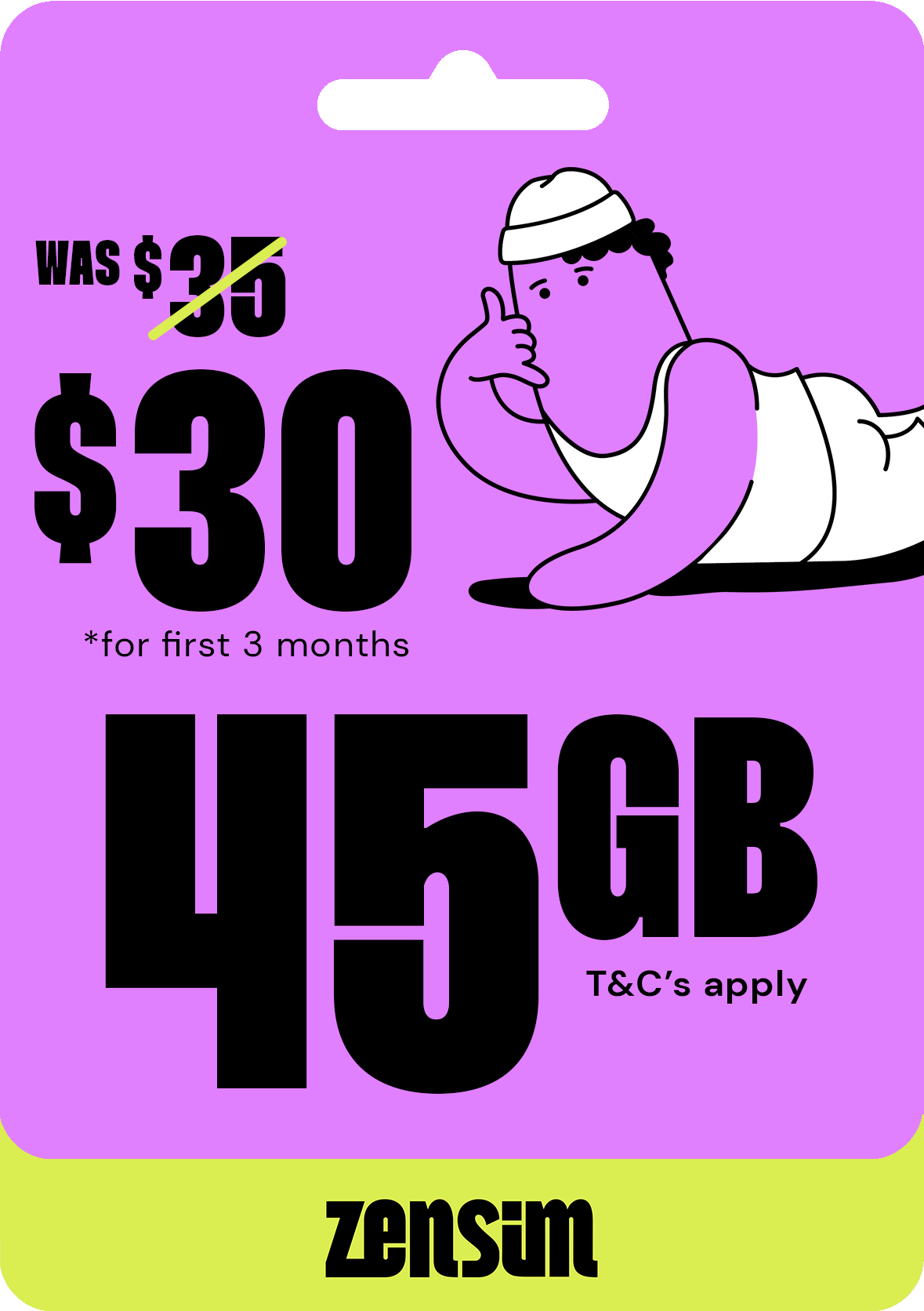 45GB Monthly prepaid plan | ZenSim